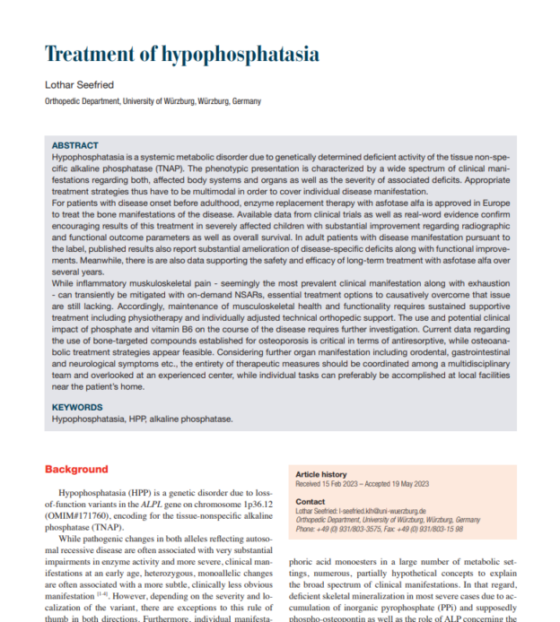 Treatment of hypophosphatasia – Soft Bones