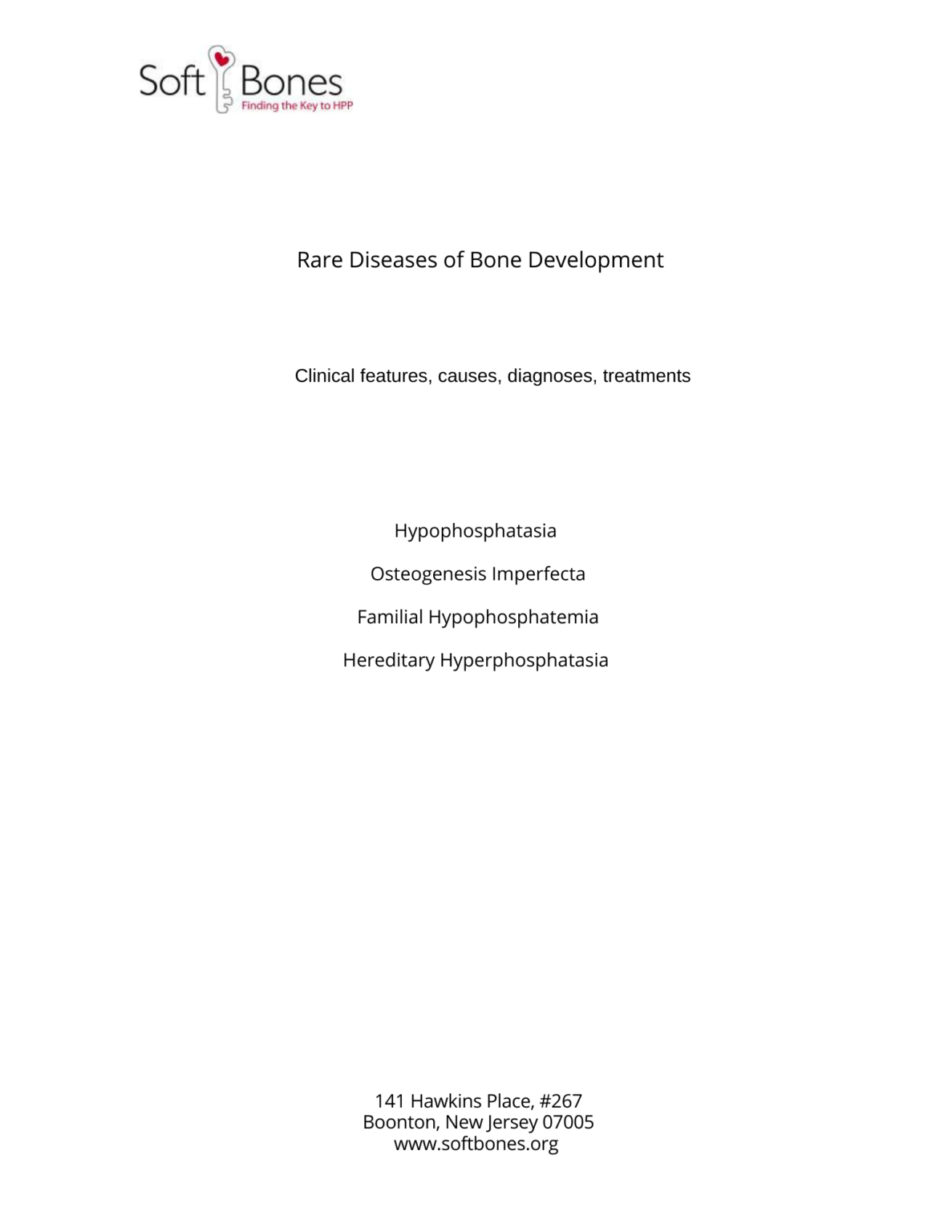 Rare Diseases of Bone Development Table – Soft Bones