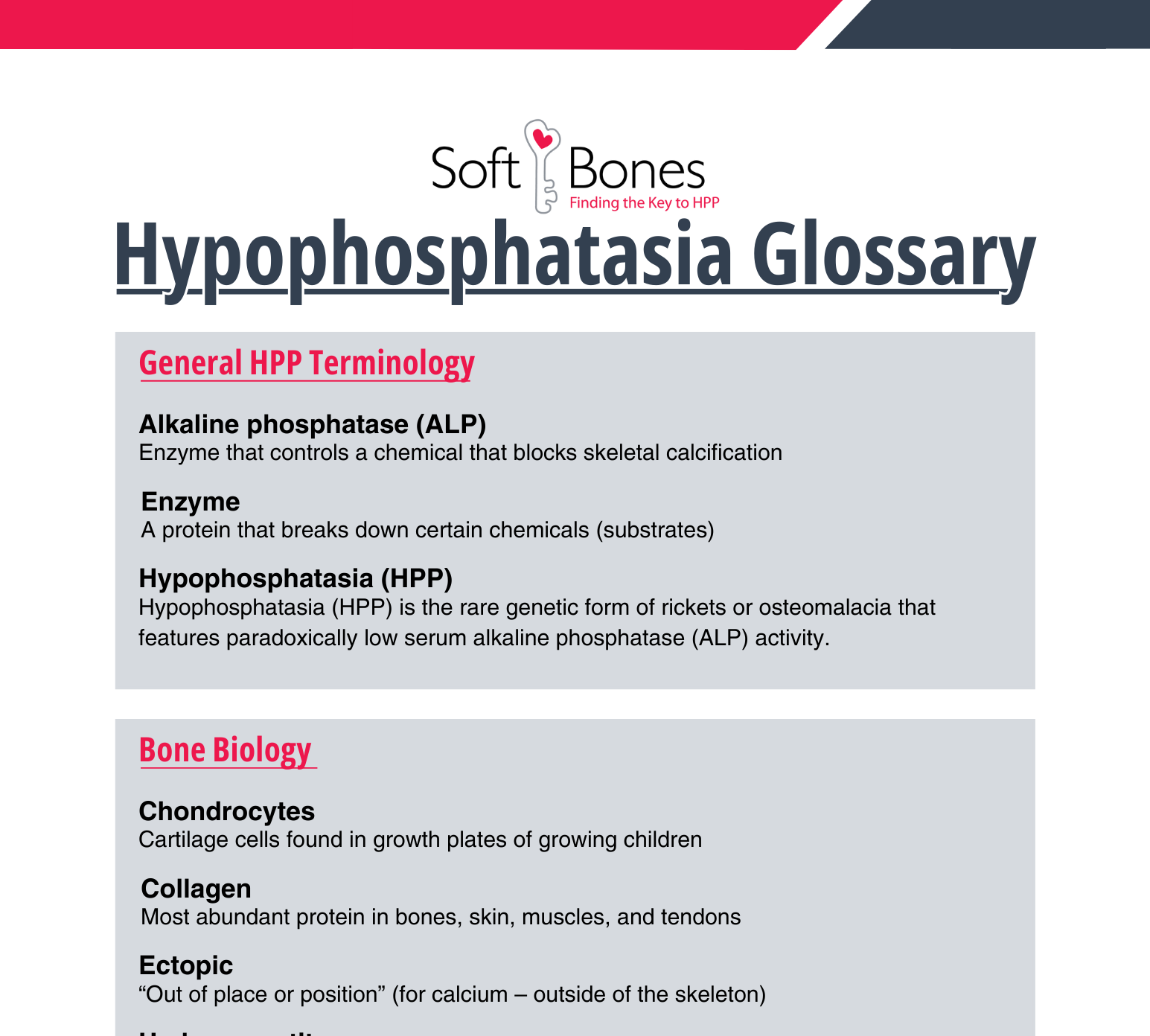 HPP Glossary of Terms – Soft Bones