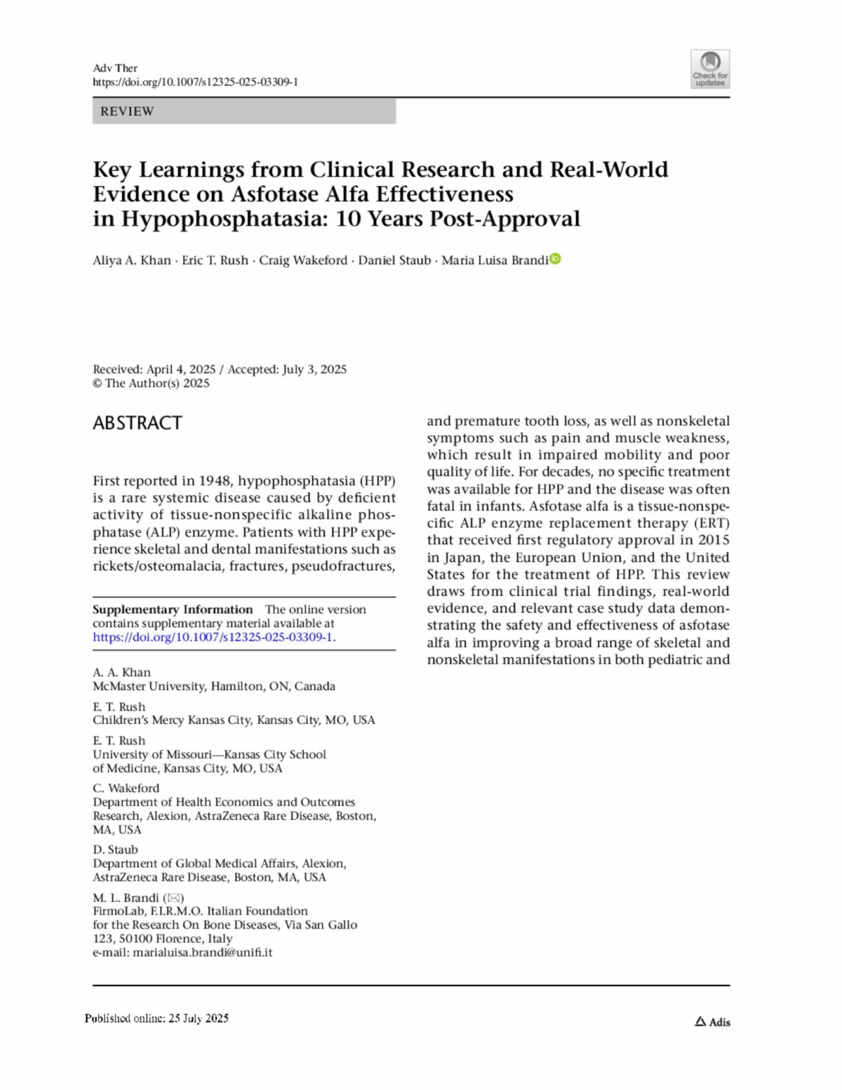 Key Learnings from Clinical Research and Real World Evidence on Asfotase Alfa Effectiveness in ...